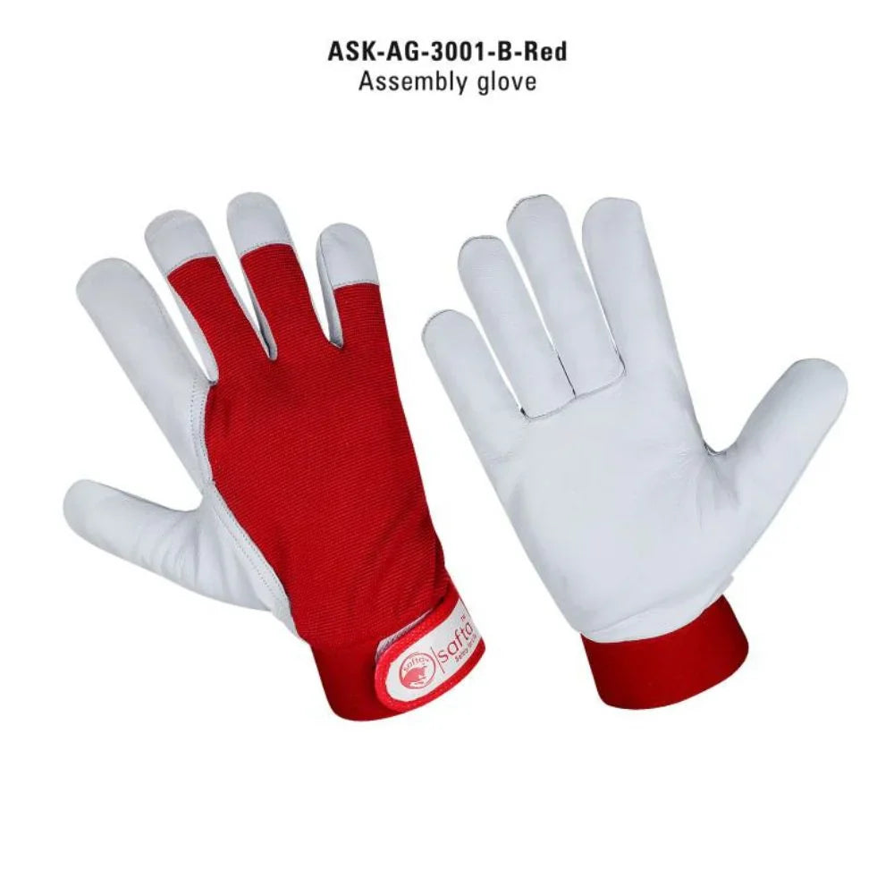 Sheepskin Leather Work Gloves For Mechanics Assembling Work Safety Glo ...